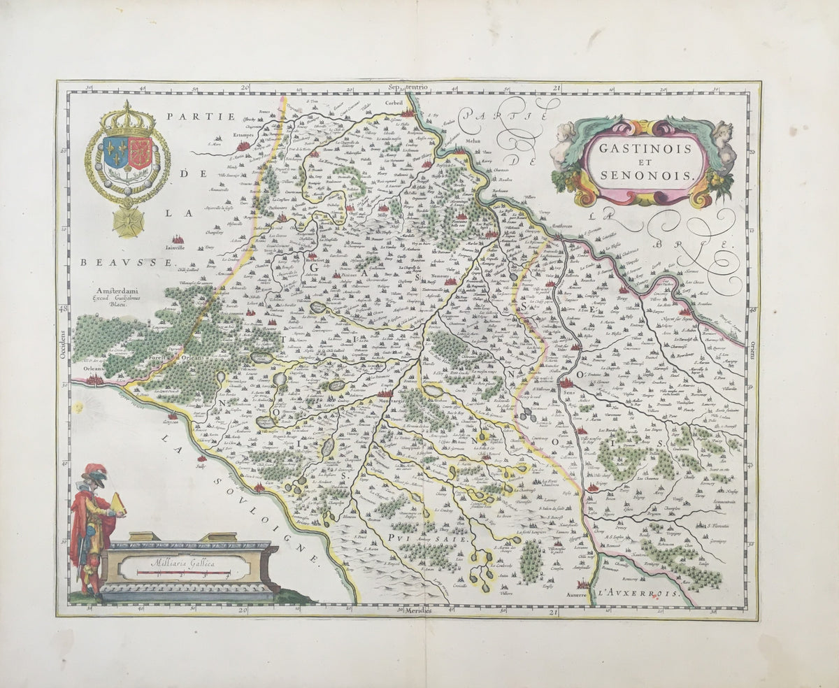 Blaeu, Willem “Gastinois et Senonois” [France] – Philadelphia Print Shop