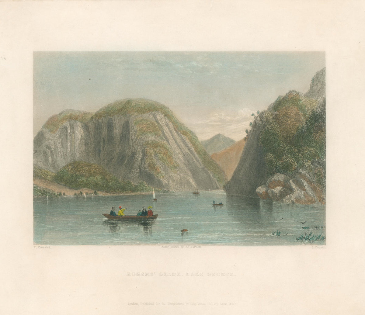 Bartlett, William Henry “Rogers’ Slide, Lake George” [Adirondacks ...