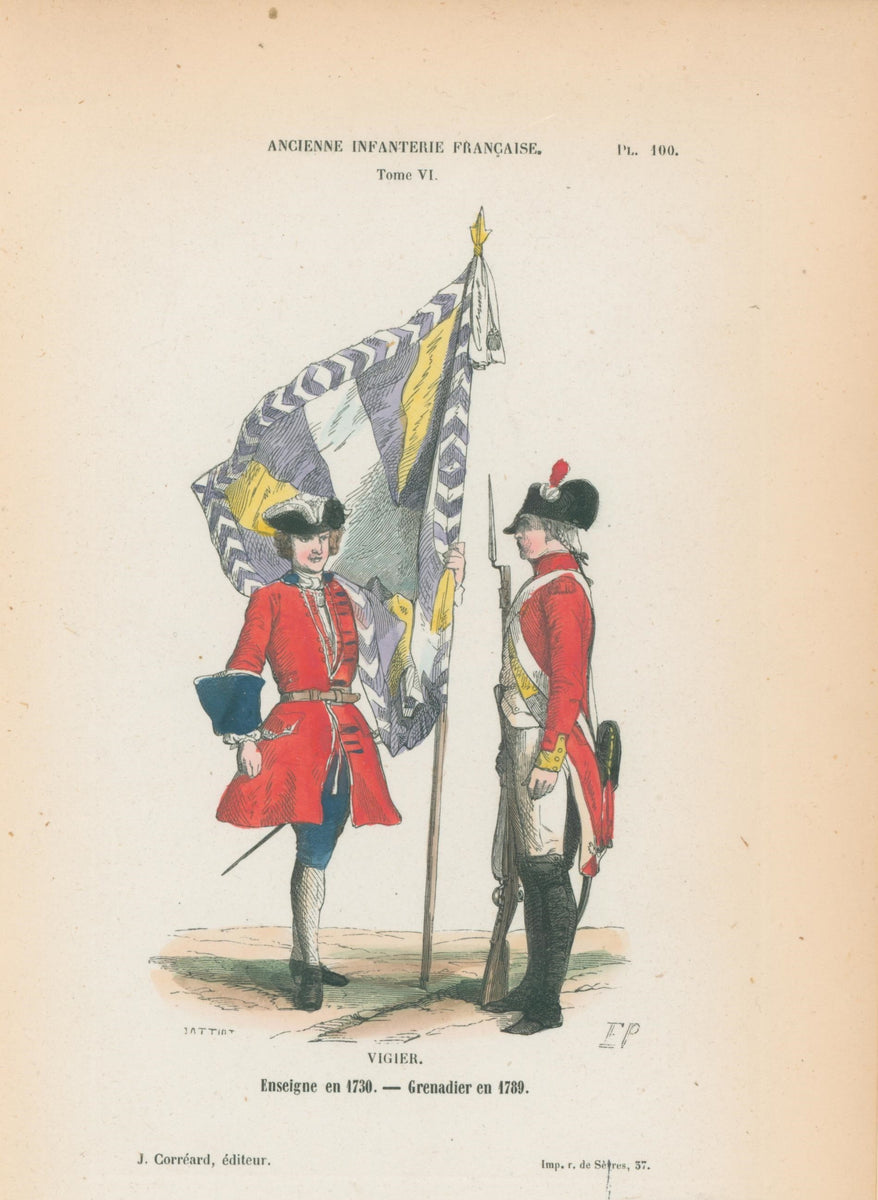 Philippoteaux, Felix Plate 100. "Vigier. Enseigne 1730. - Soldat en 17 ...