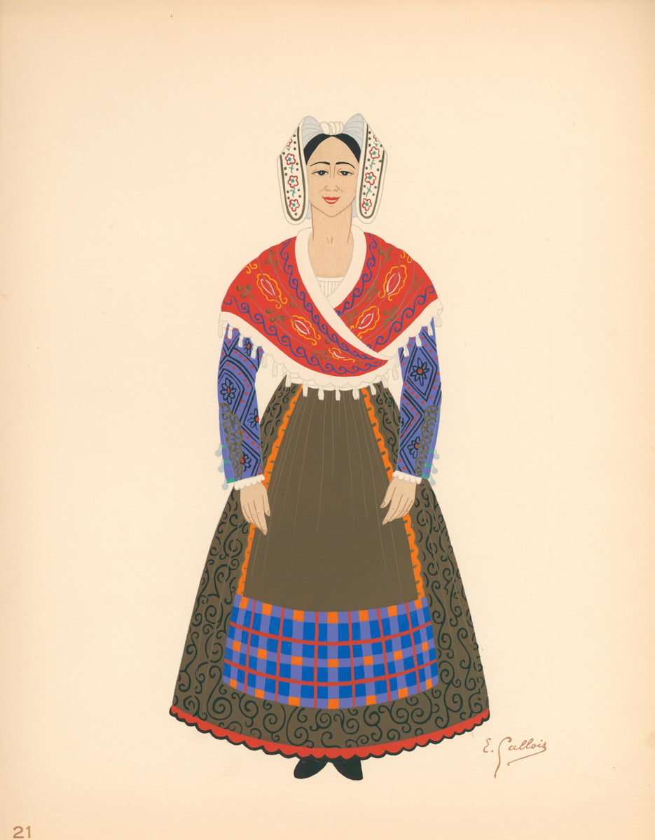 Gallois, Emile [A Woman of Léon]. Plate 21. – Philadelphia Print Shop