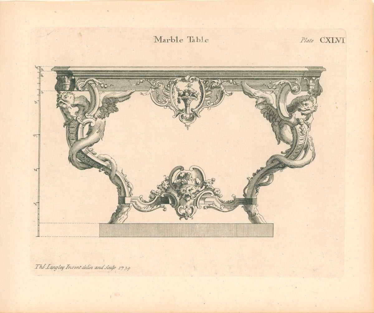 Langley, Thomas Plate CXLVI “Marble Table” – Philadelphia Print Shop