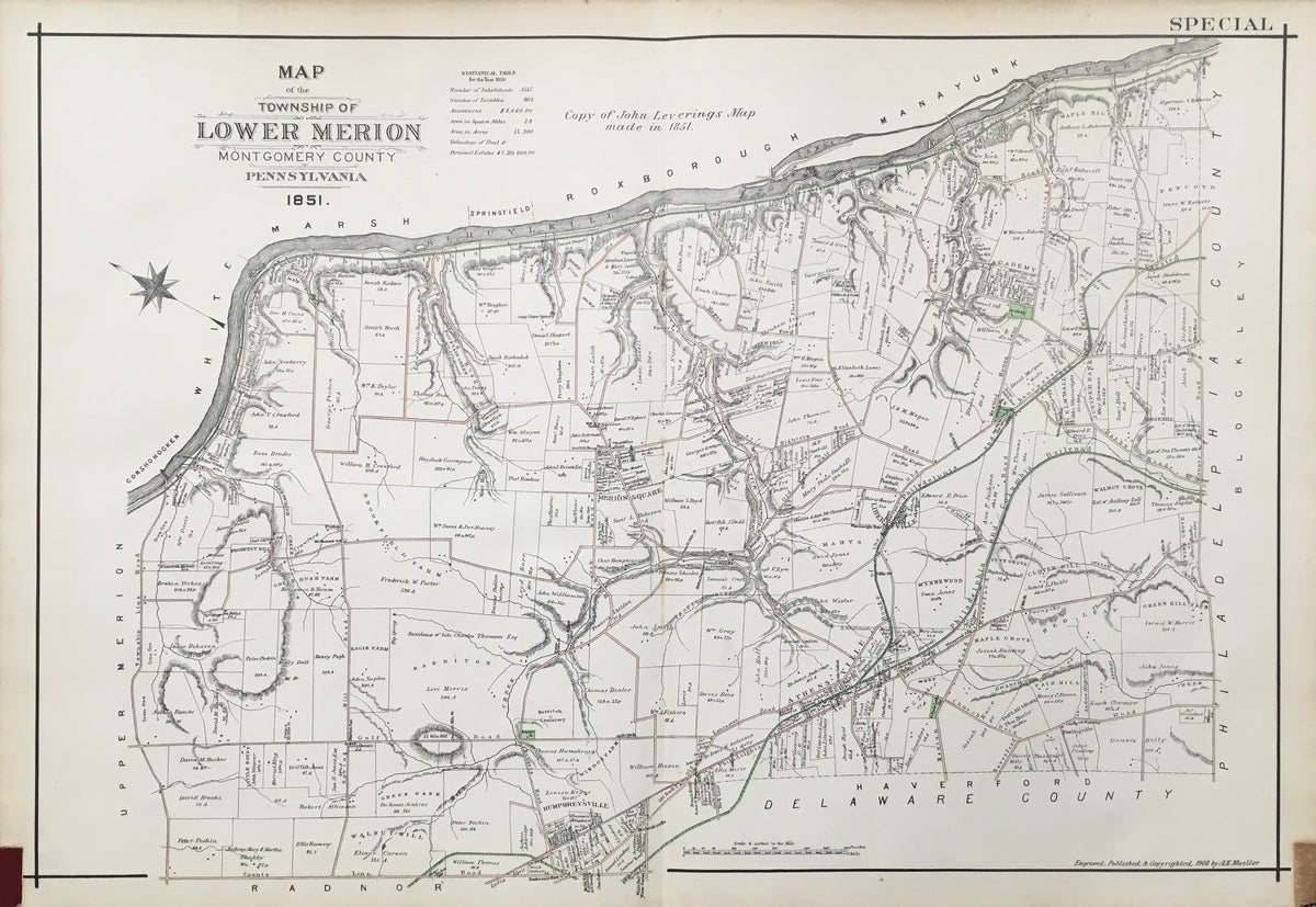 Leverings, John "A Map of the Township of Lower Merion, Montgomery Cou ...