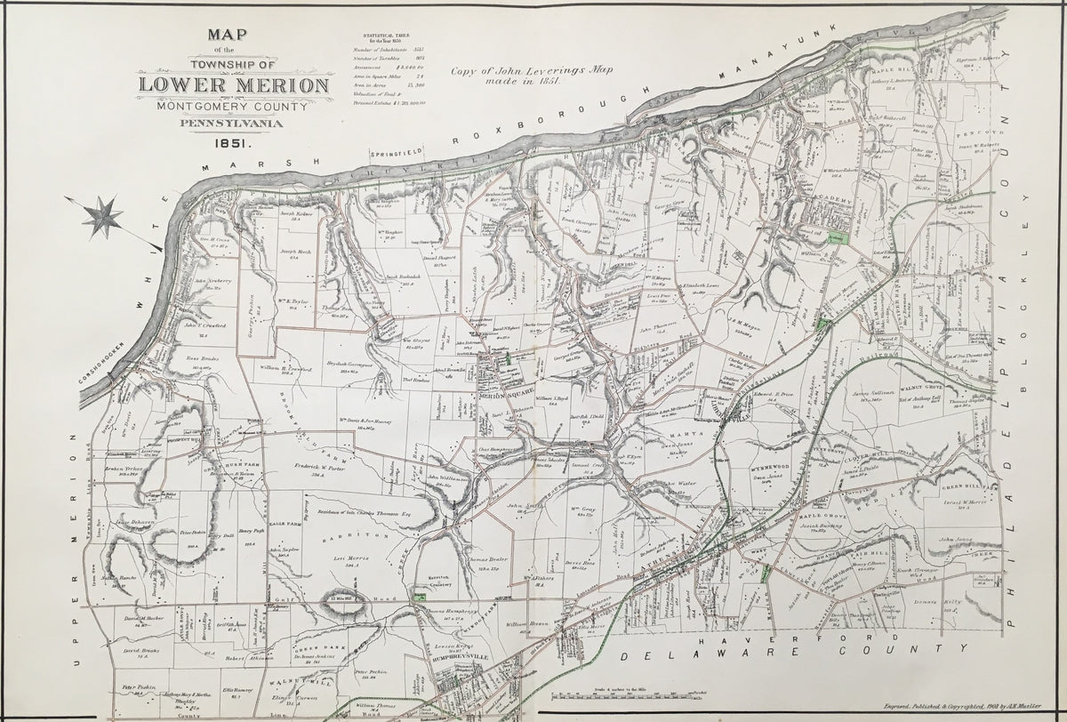 Leverings, John "A Map of the Township of Lower Merion, Montgomery Cou ...