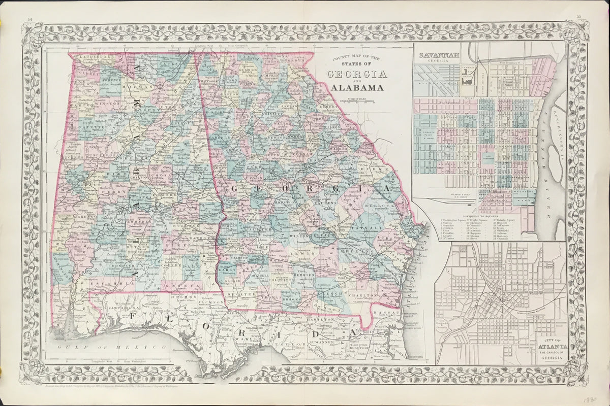 Mitchell, S. Augustus “County Map of the States of Georgia and Alabama ...