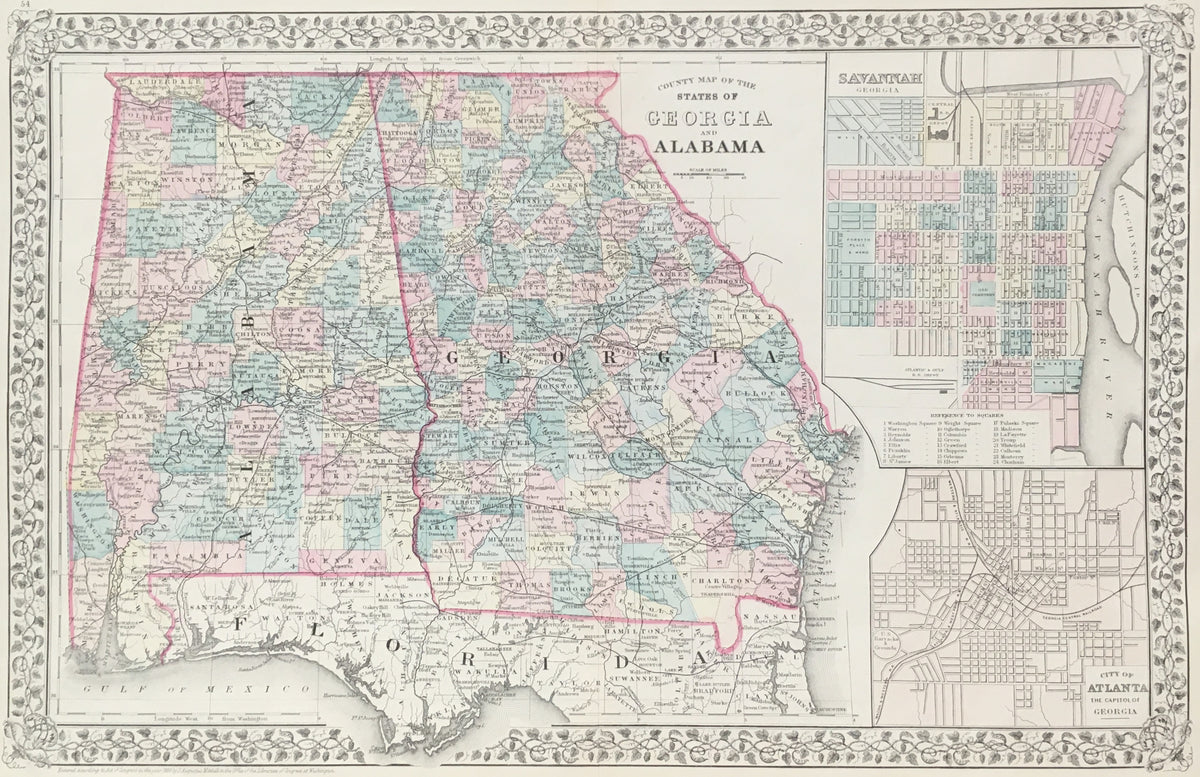 Mitchell, S. Augustus “County Map of the States of Georgia and Alabama ...