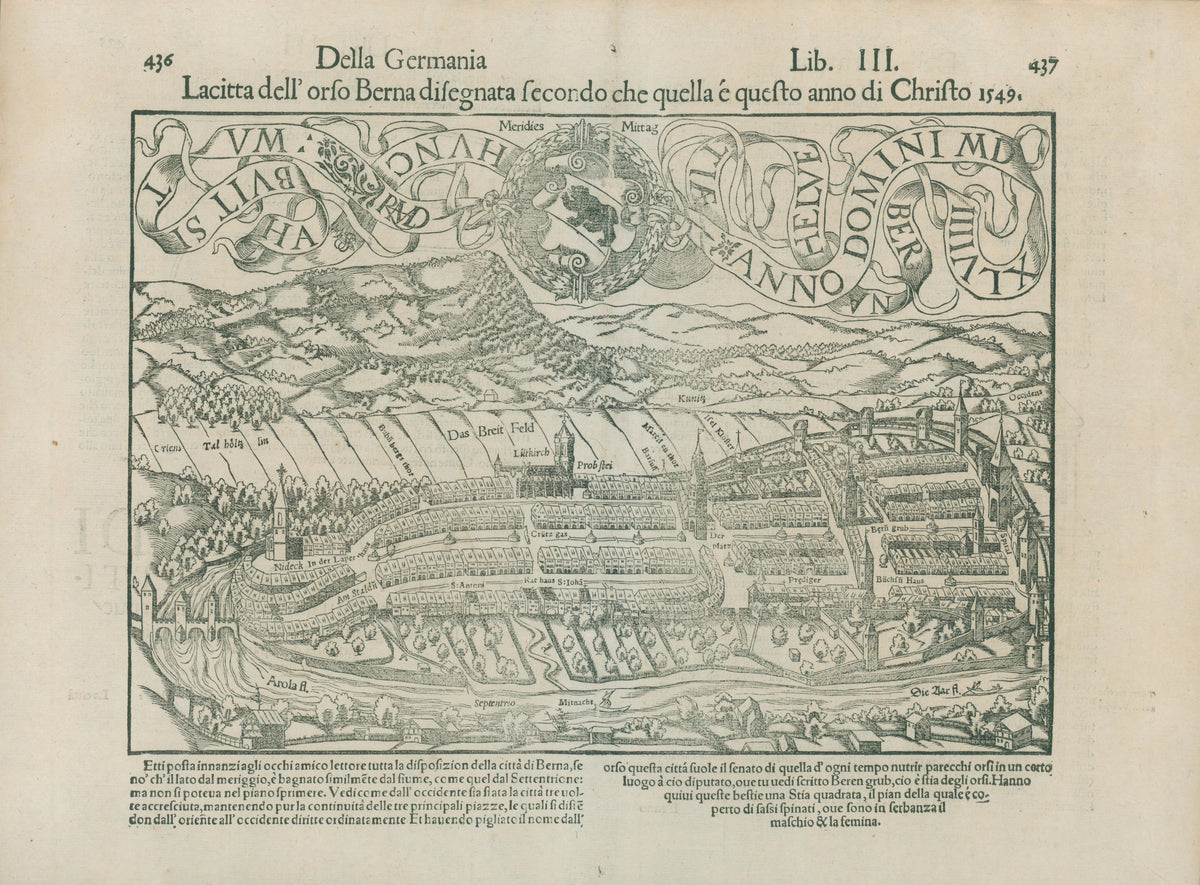 Munster, Sebastian. “La citta dell’ orso Berna disegnata secondo che q ...