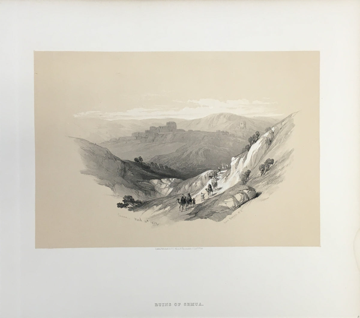 Roberts, David "Ruins of Semua March 16th 1839." From "Views in the Ho ...