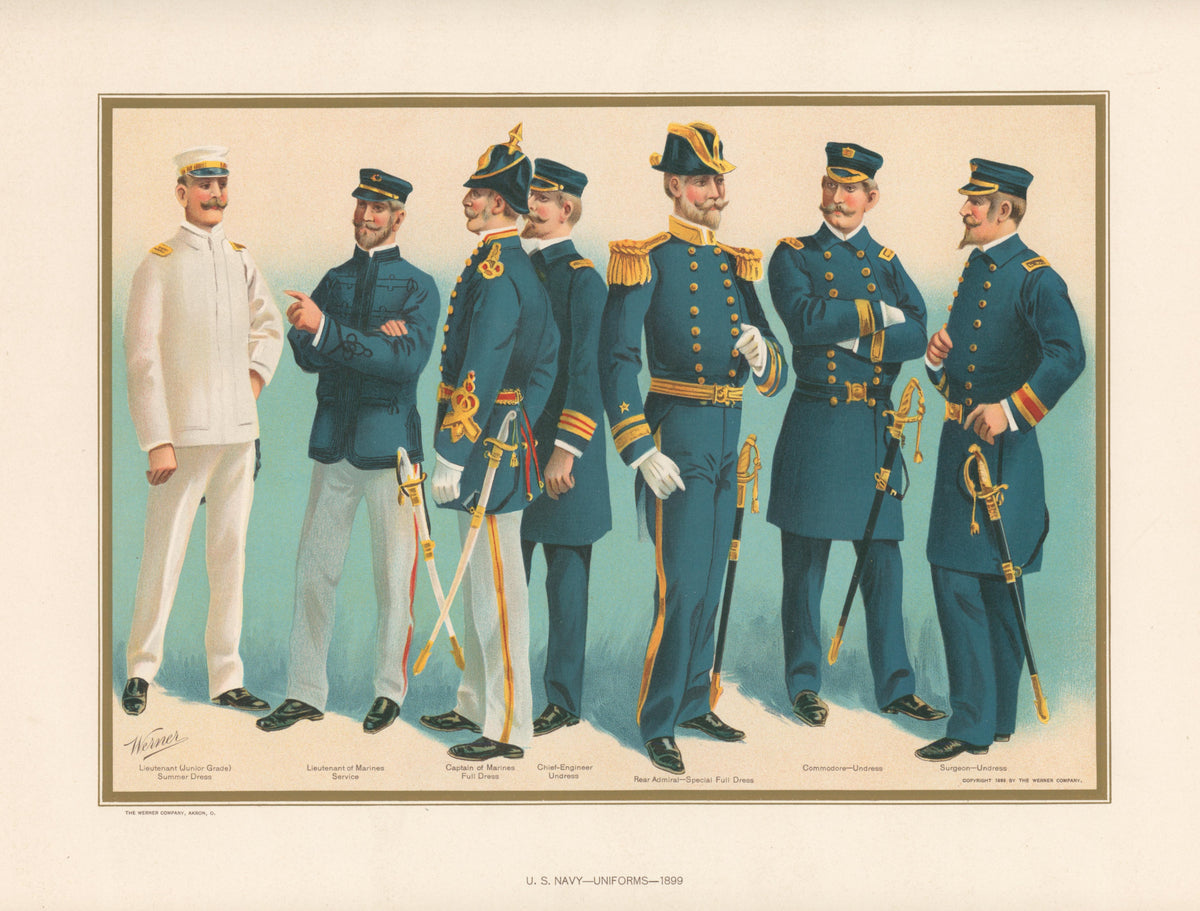 Unattributed “Uniforms–1899.” [Lieutenant-Junior Grade (Summer Dress ...