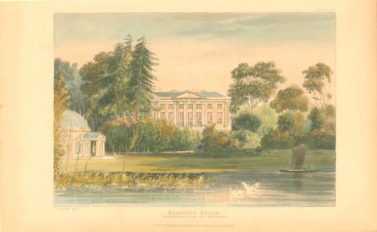 Gendall, J. “Hampton House, The Residence of the Late Mrs. Garrick ...