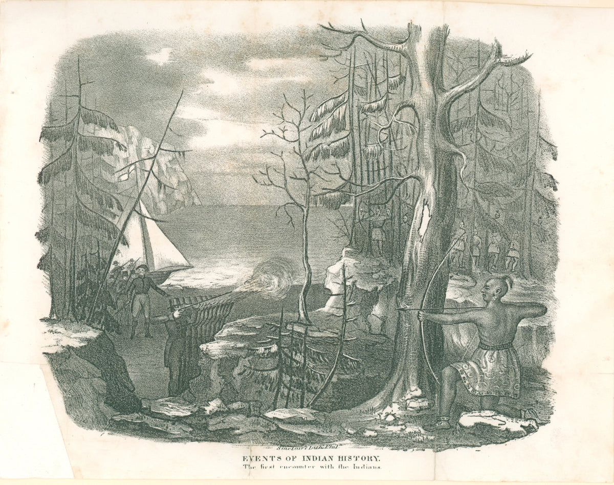 Unattributed. “The first encounter with the Indians." [Eastham, Cape C ...