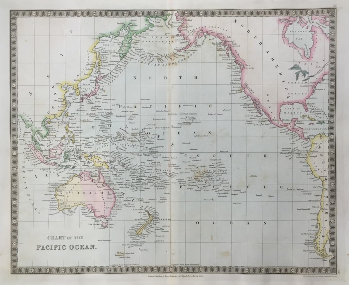 Dower, John "Chart of the Pacific Ocean" – Philadelphia Print Shop
