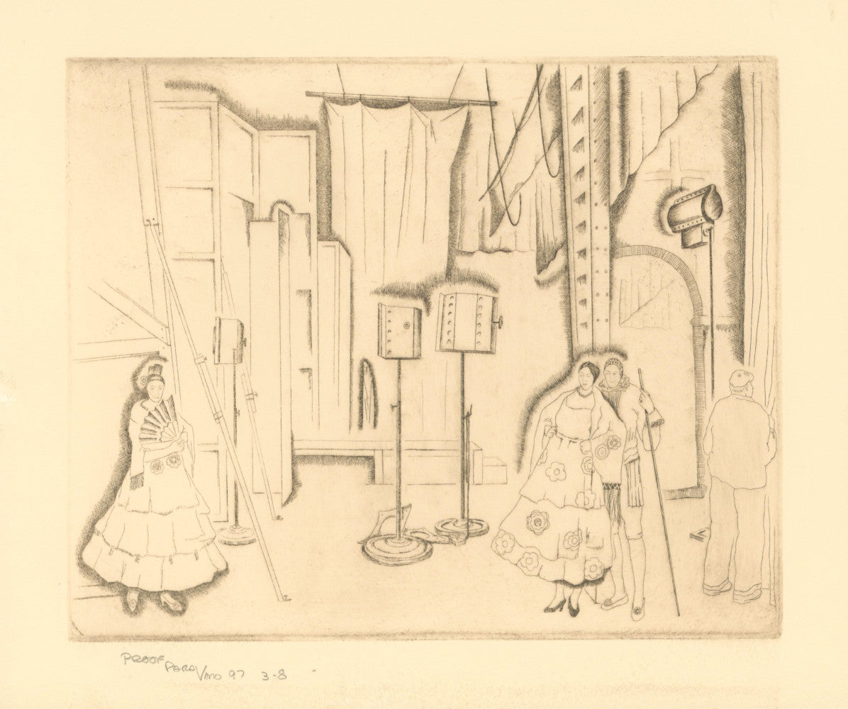 Pinto, Angelo “Figures Backstage” Proof. – Philadelphia Print Shop