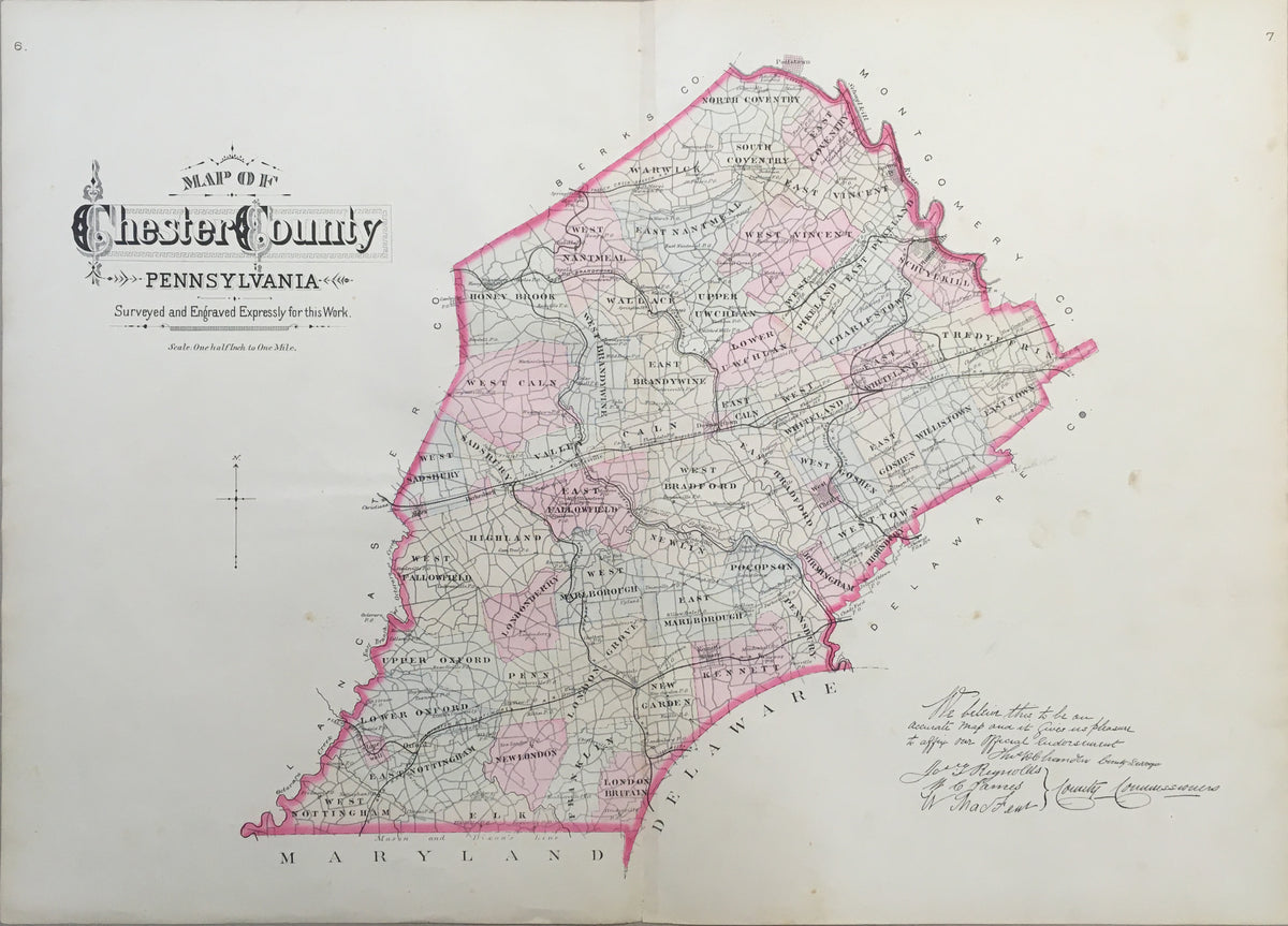 Breou, Forsey “Map of Chester County” – Philadelphia Print Shop