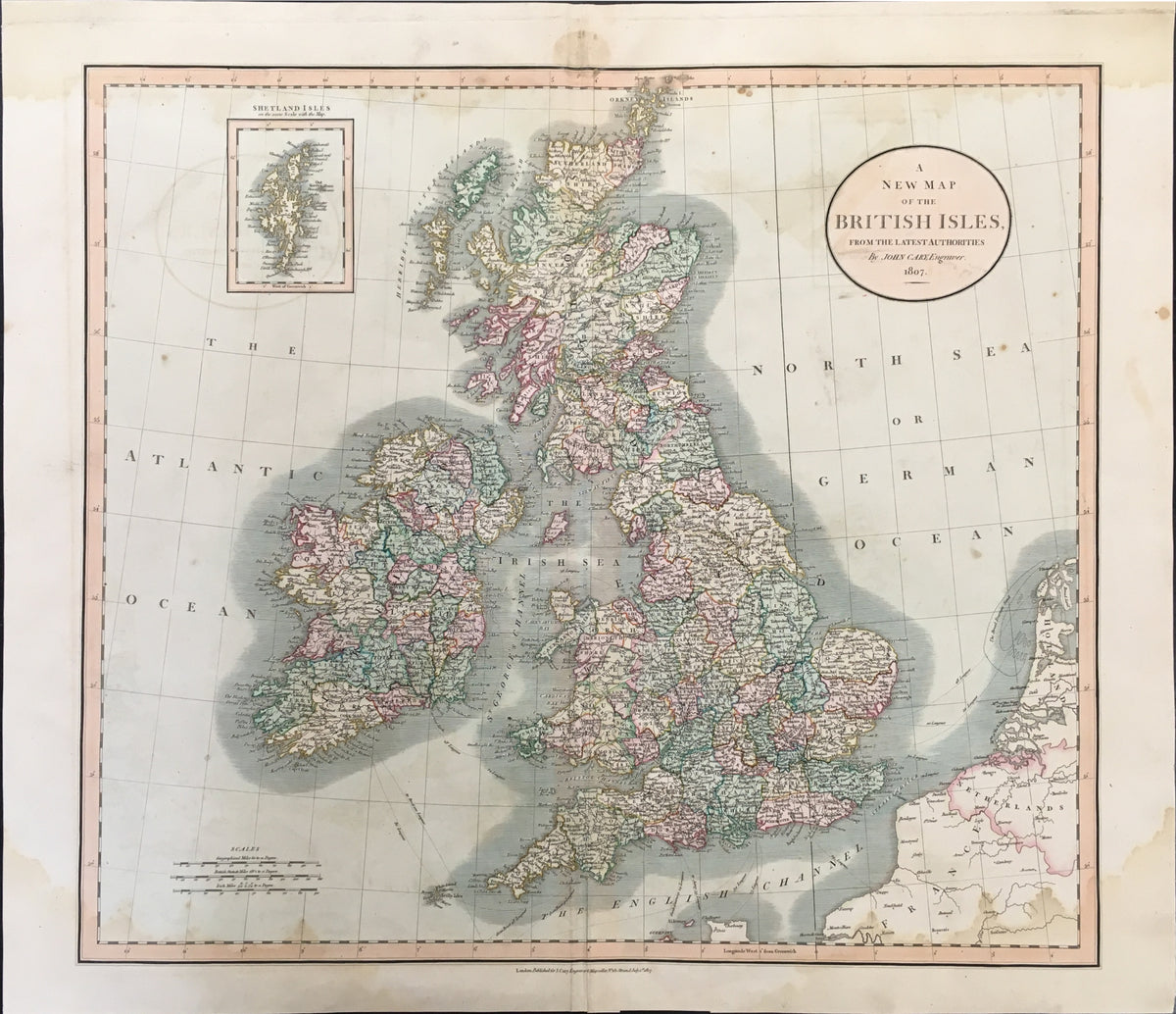 Cary, John “A New Map of the British Isles…” From "Cary’s New Universa ...