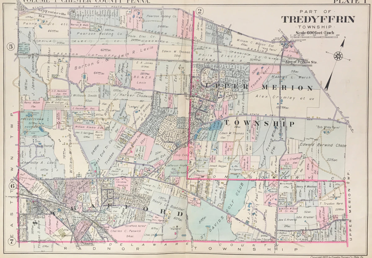 Franklin Survey Co. [Strafford Station area Tredyffrin Township] Plate ...