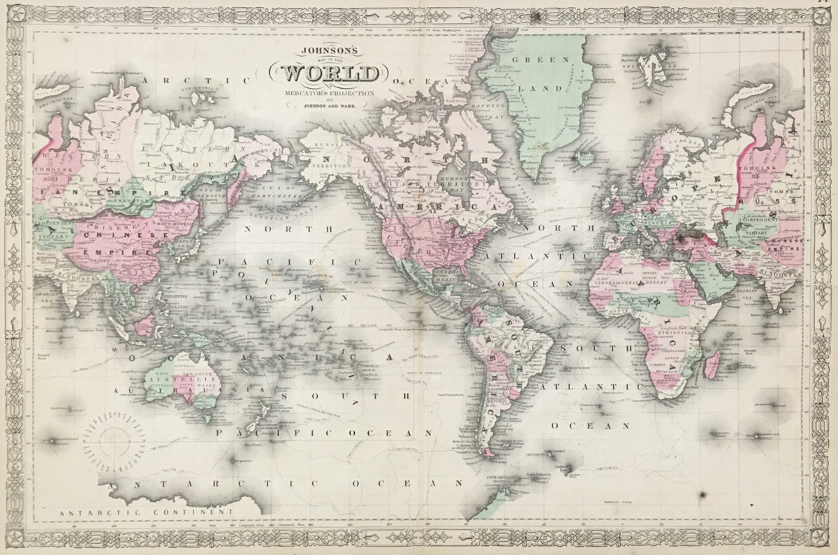 Johnson, A.J. “Johnson’s Map of the World.” – Philadelphia Print Shop