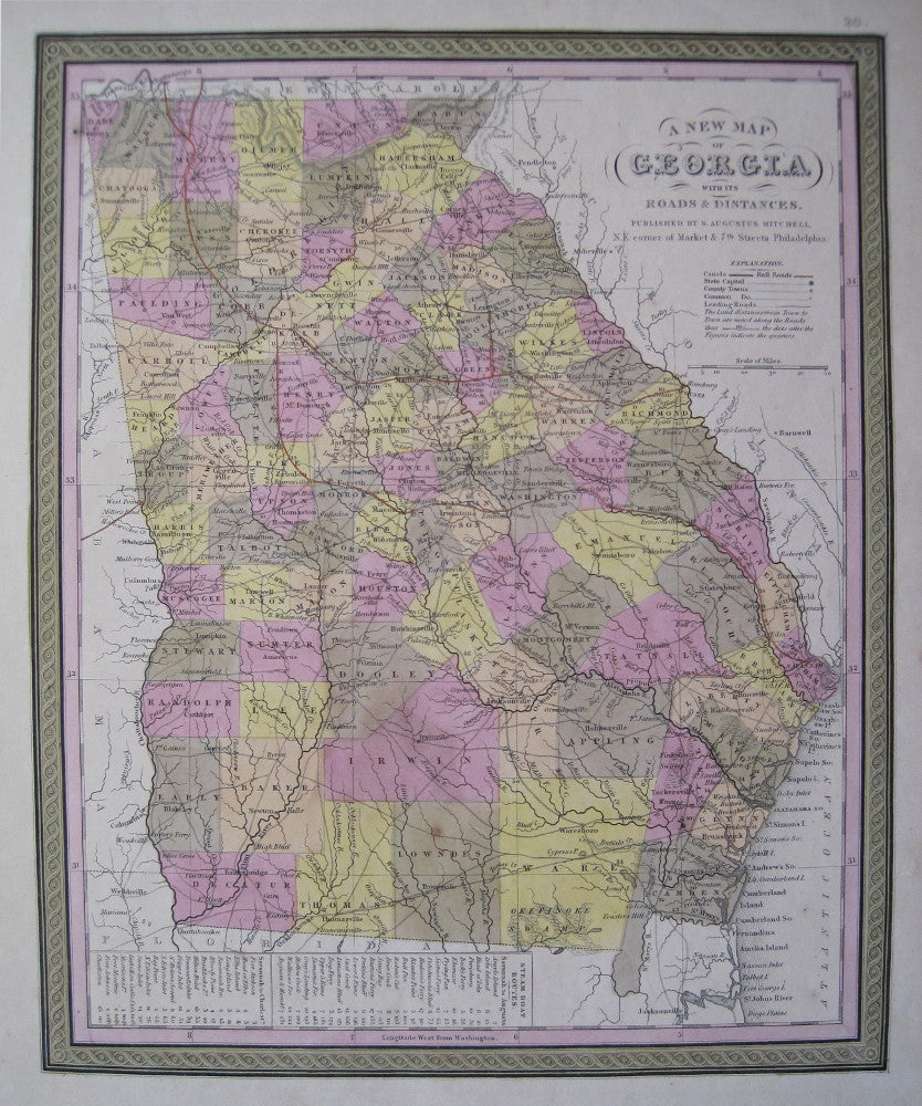 How Many Counties Are In Georgia A New Map Of Georgia With Its Roads