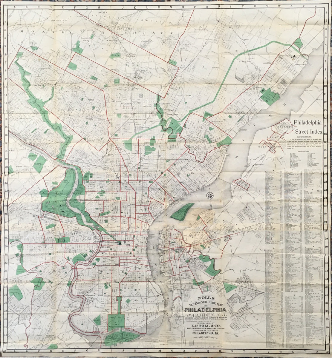 Noll, E.P. “Noll’s New Indexed Guide Map of Philadelphia and Camden, N ...