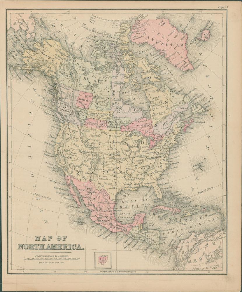 Unattributed “Map of North America" ca. 1880 – Philadelphia Print Shop